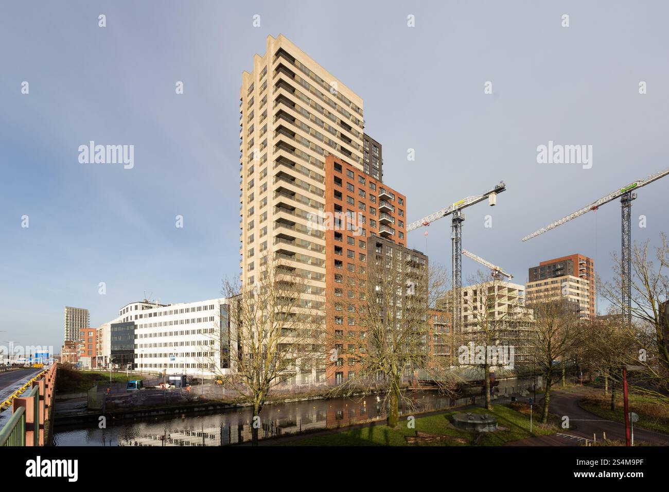 Modern high-rise apartments under construction in the centre of the ...