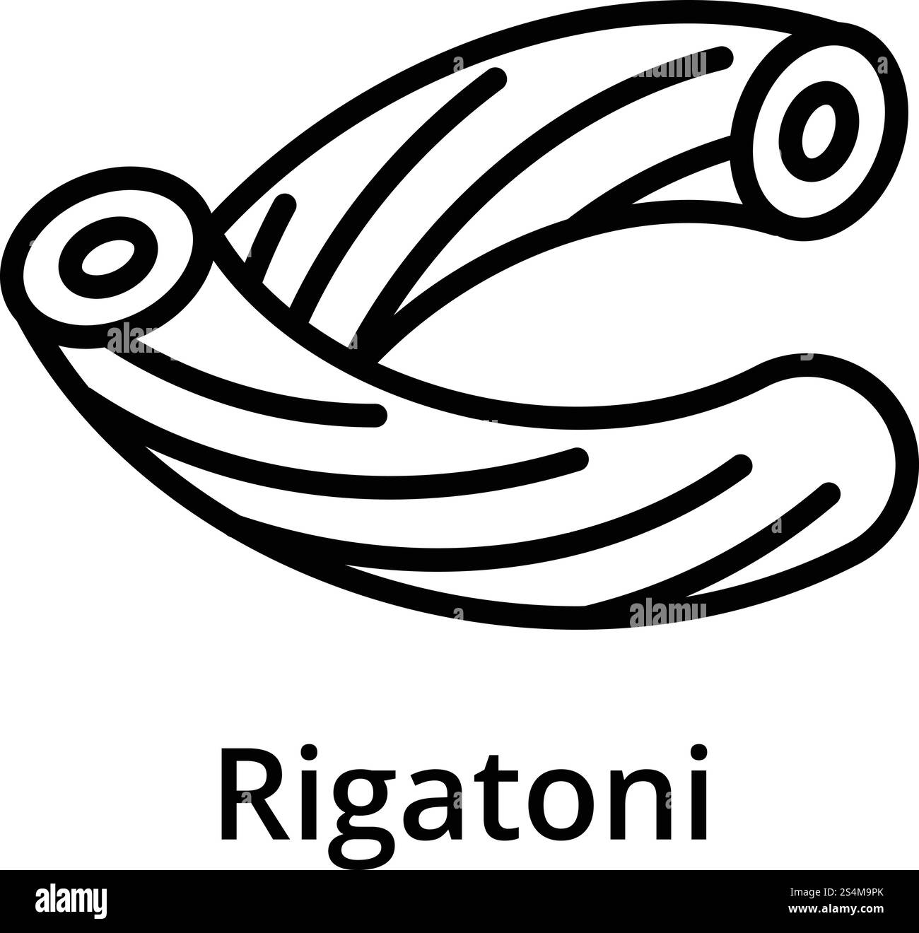 Rigatoni icon. Outline rigatoni vector icon for web design isolated on ...