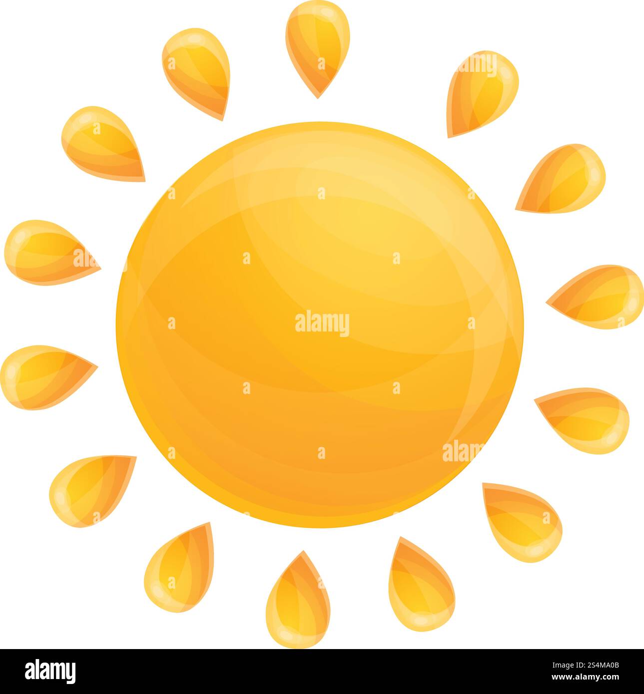 Sun icon. Cartoon of sun vector icon for web design isolated on white ...