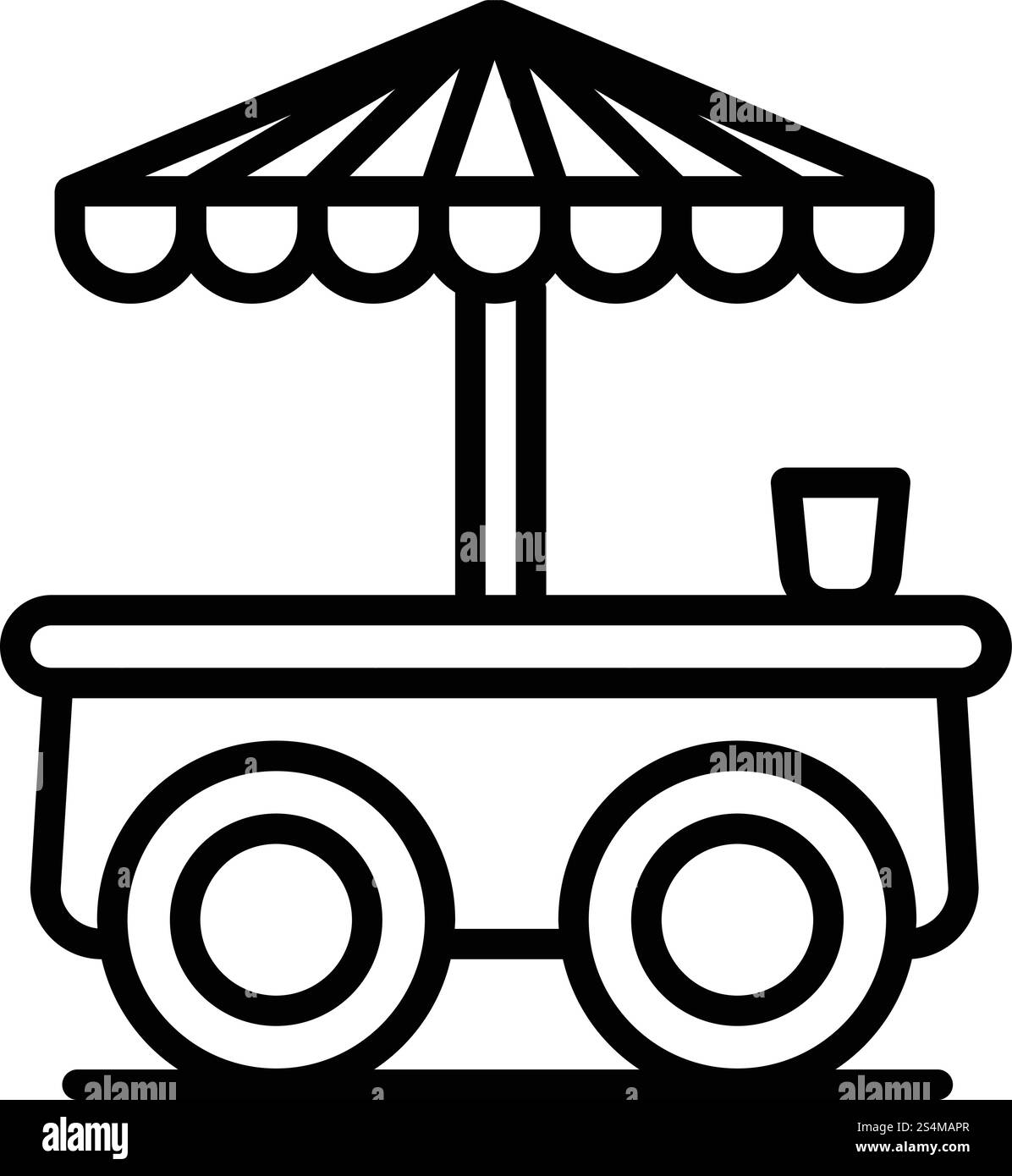 Hot dog street cart icon. Outline hot dog street cart vector icon for ...
