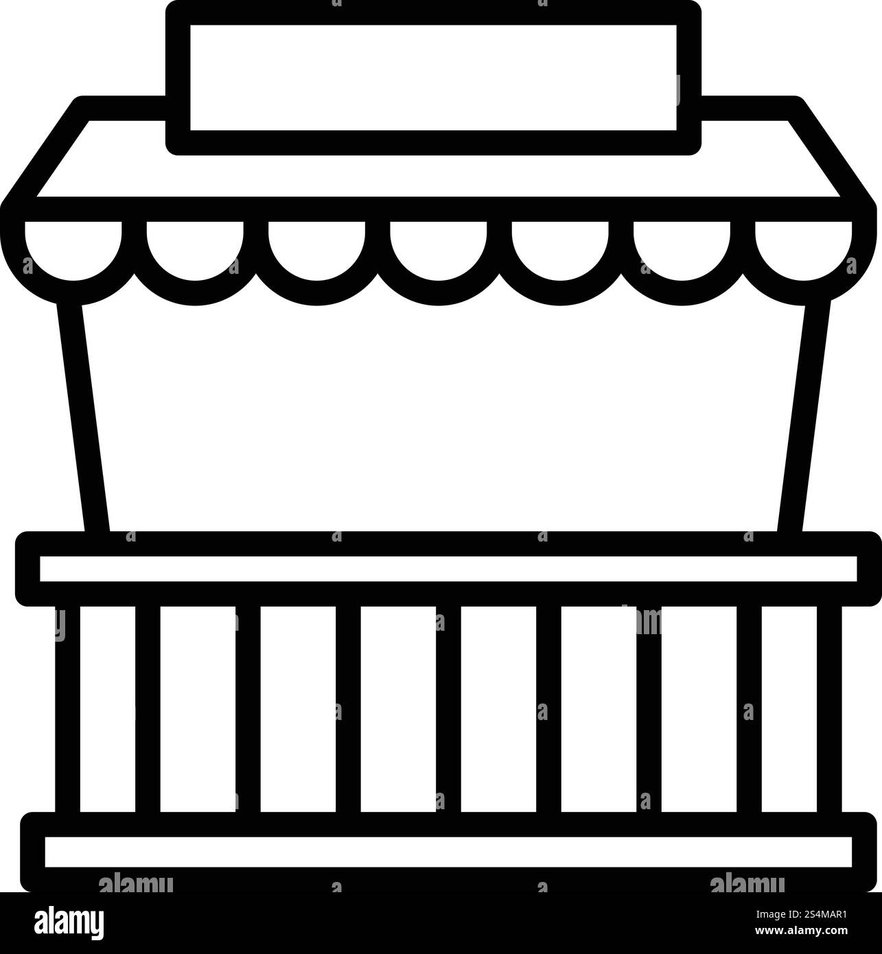 Street kiosk shop icon. Outline street kiosk shop vector icon for web ...