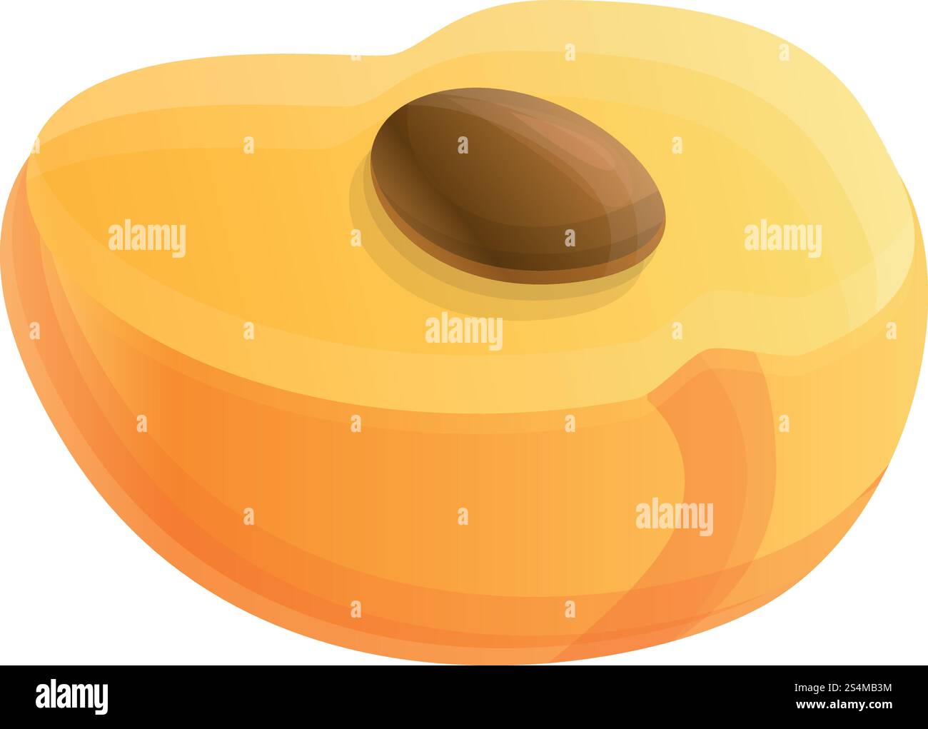 Half seed apricot icon. Cartoon of half seed apricot vector icon for ...