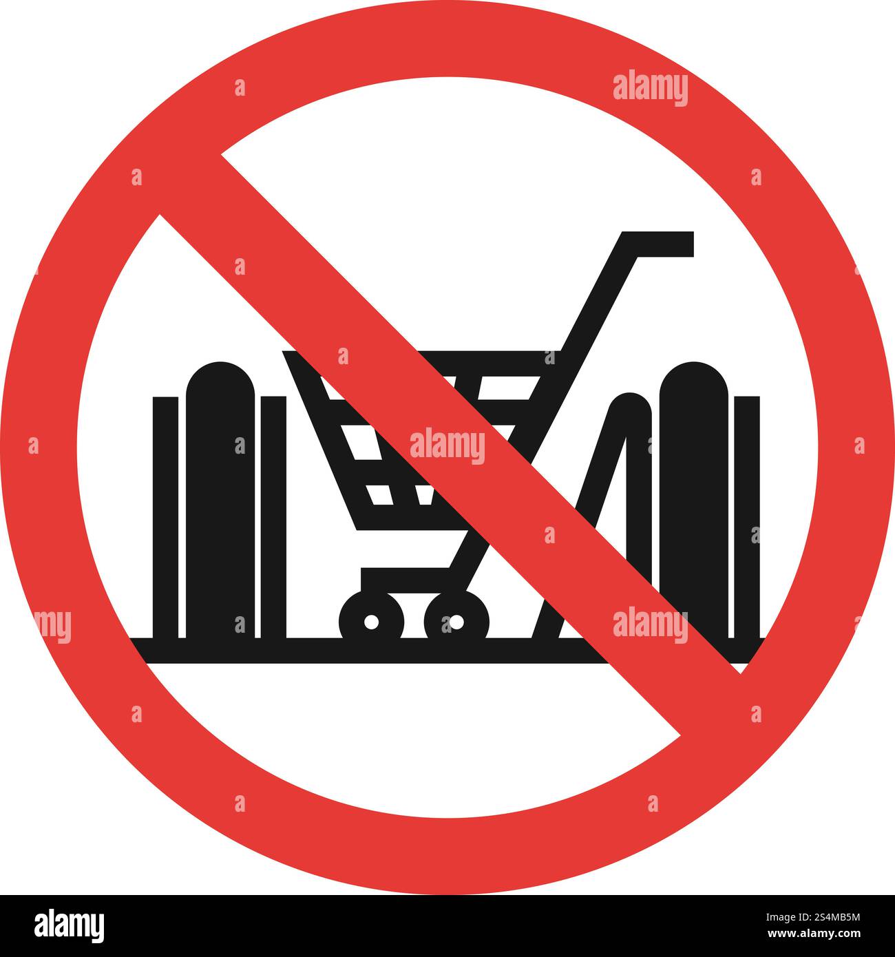 No carts escalator icon. Simple illustration of no carts escalator ...