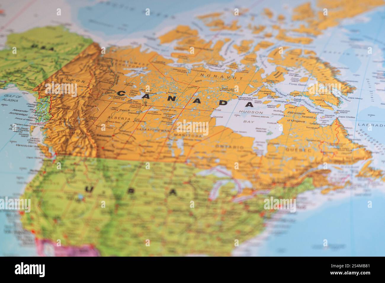A detailed map of North America, focusing on Canada and its ...