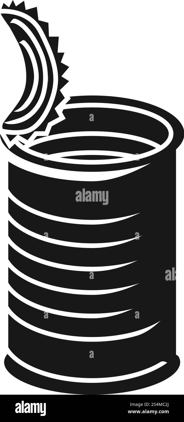 Open canned vegetables icon. Simple illustration of open canned ...