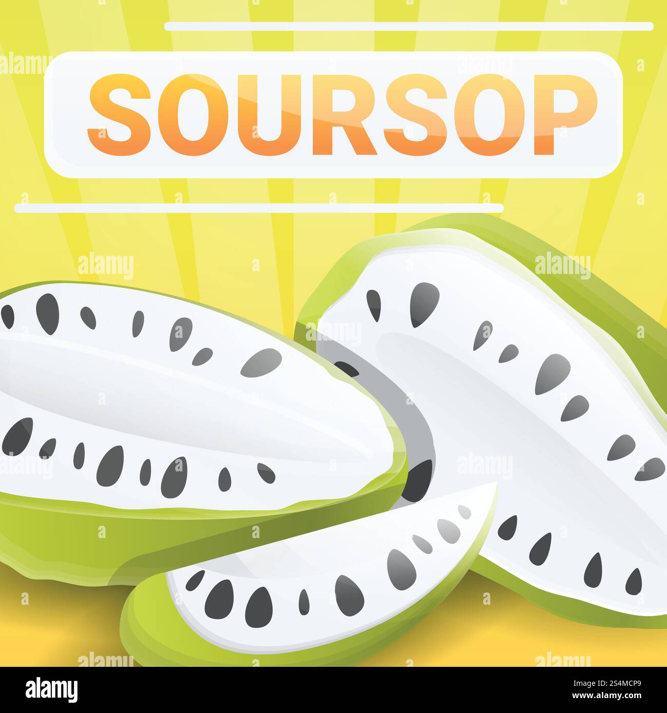 Soursop concept background. Cartoon illustration of soursop vector ...