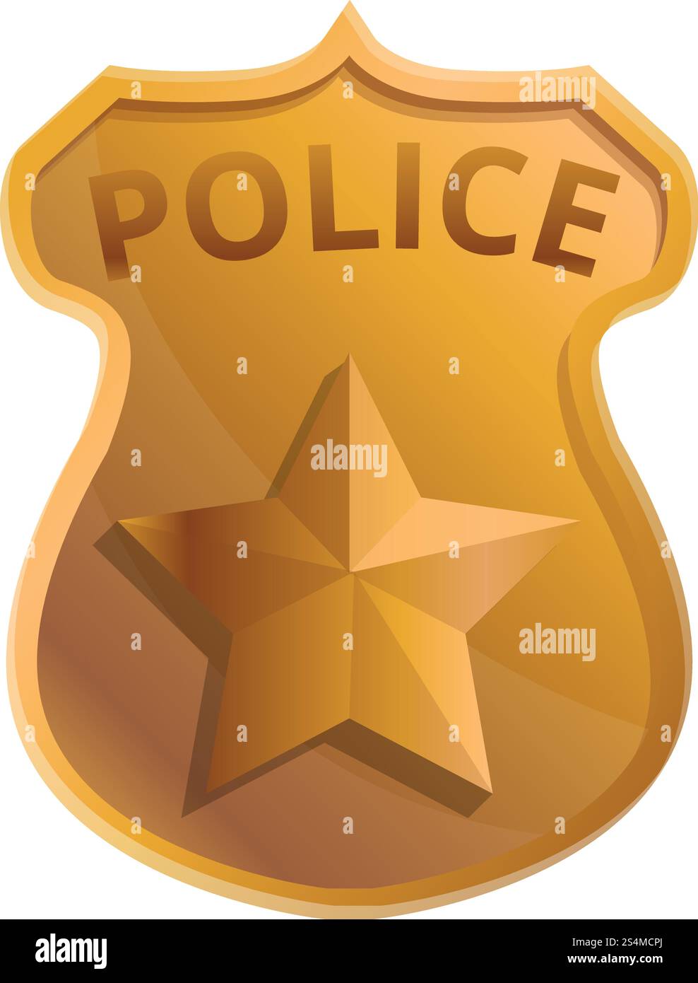 Police gold badge icon. Cartoon of police gold badge vector icon for ...