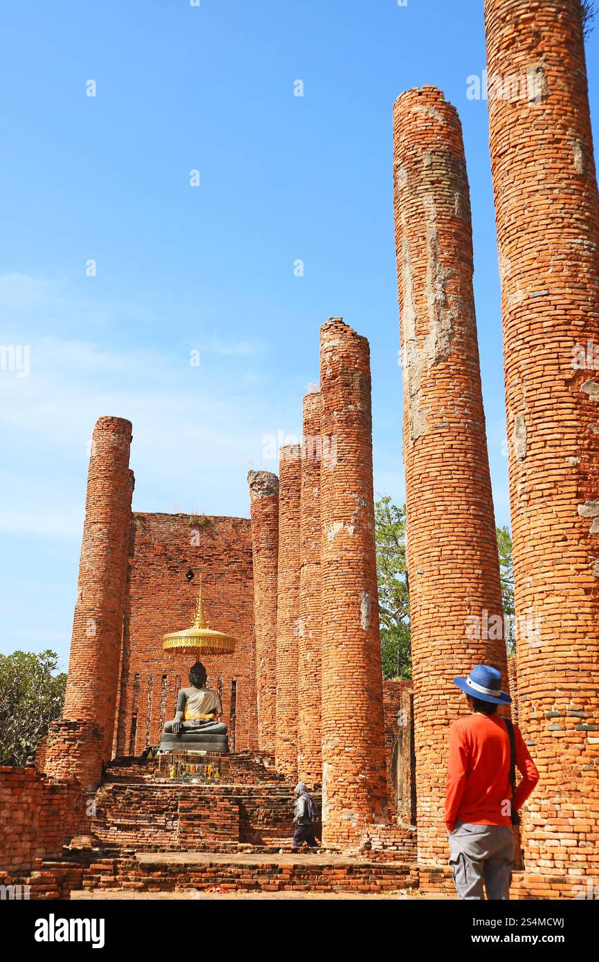 People visiting the Massive Vihara Ruins of Wat Thammikarat Ancient ...