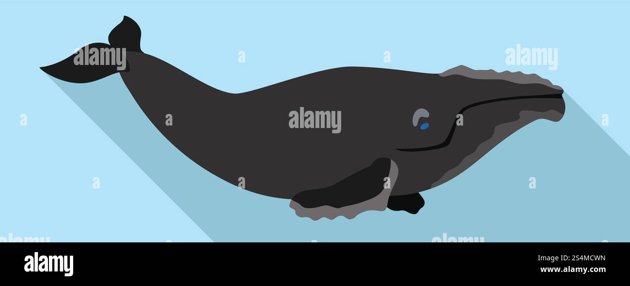 Right whales icon. Flat illustration of right whales vector icon for ...