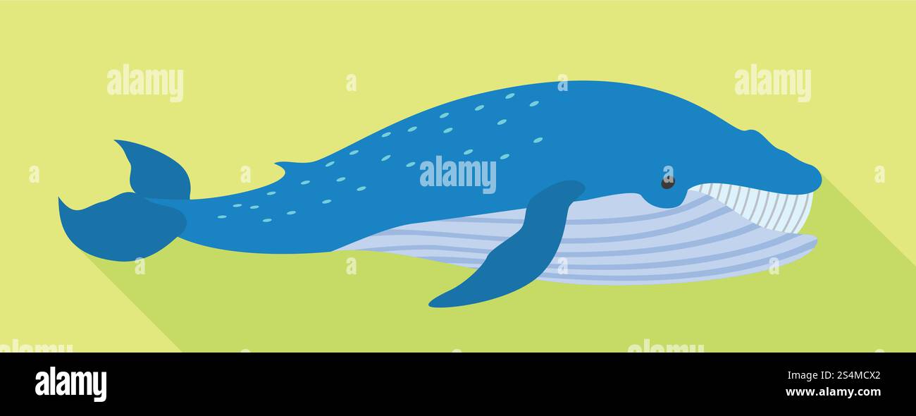 Blue whale icon. Flat illustration of blue whale vector icon for web ...