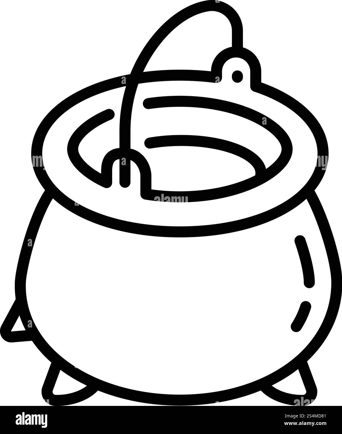Cast iron pot icon. Outline cast iron pot vector icon for web design ...