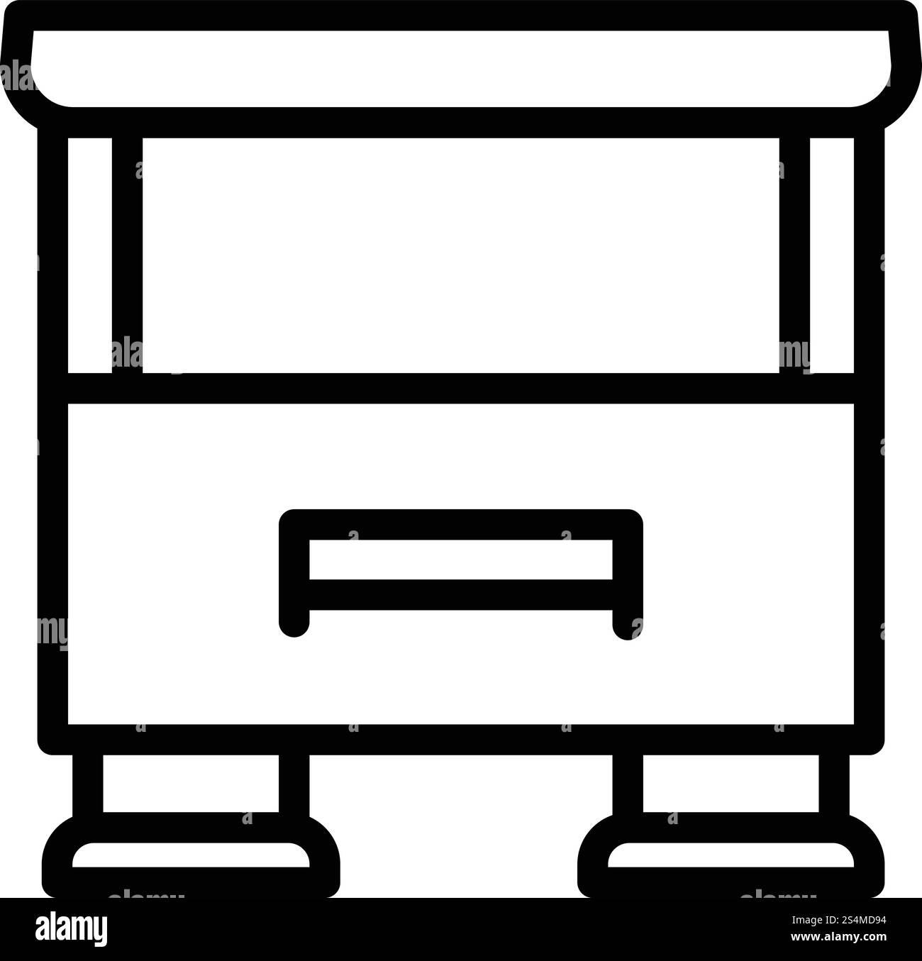 TV stand icon. Outline TV stand vector icon for web design isolated on ...