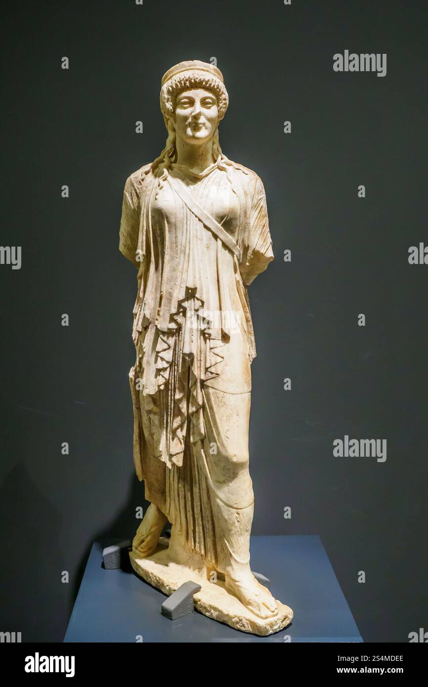 Statue of Artemis Naples type - fine-grained white marble, Greek ...