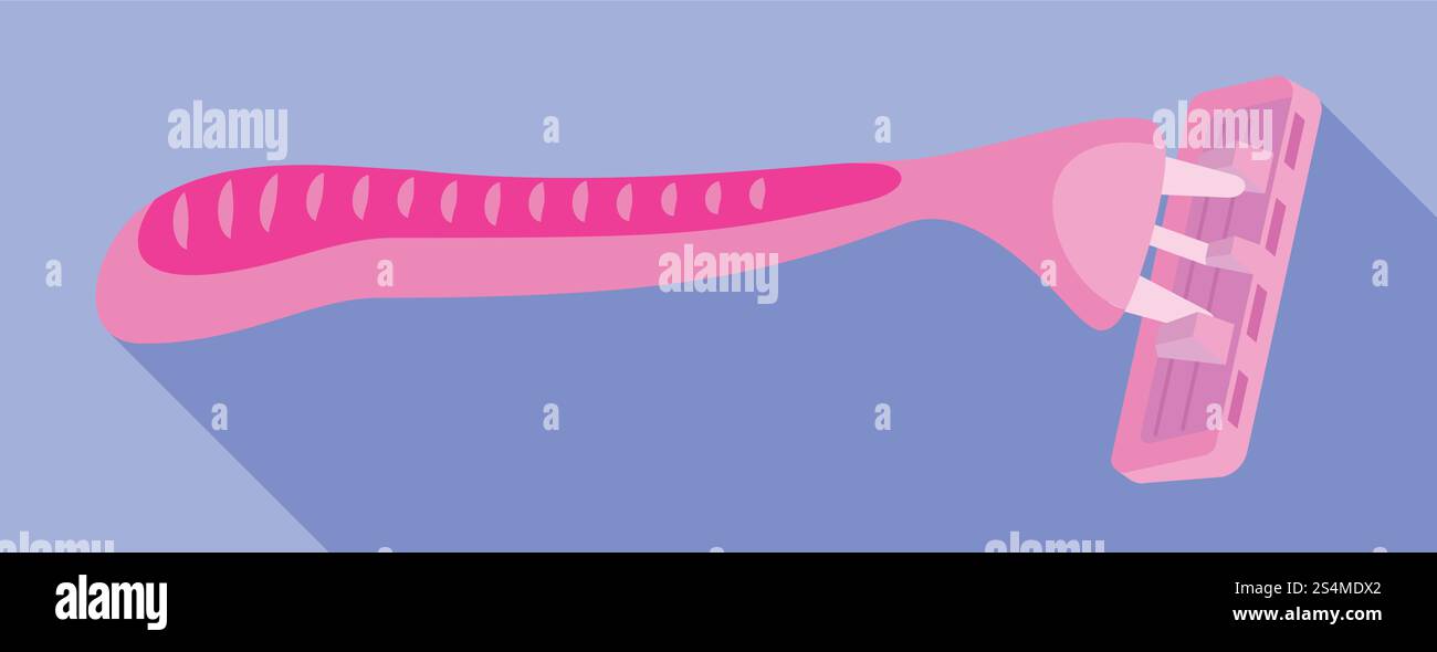 Woman pink razor icon. Flat illustration of woman pink razor vector ...