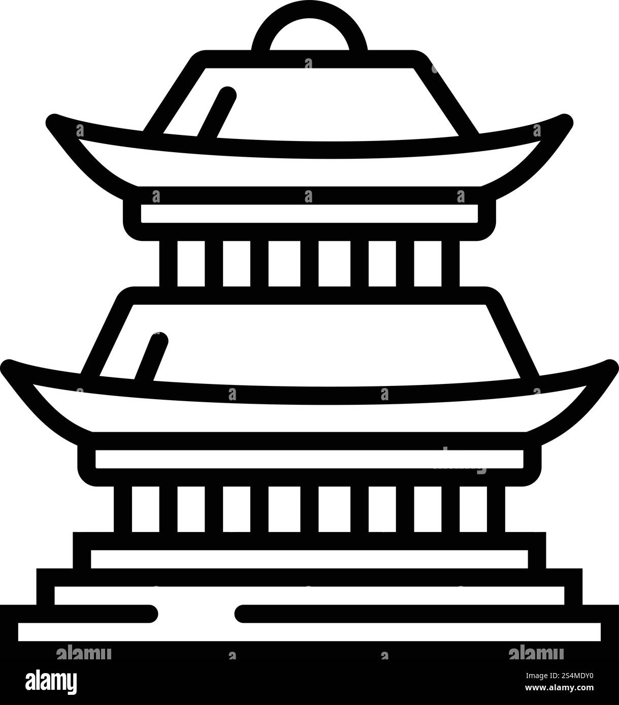 Japanese temple icon. Outline japanese temple vector icon for web ...