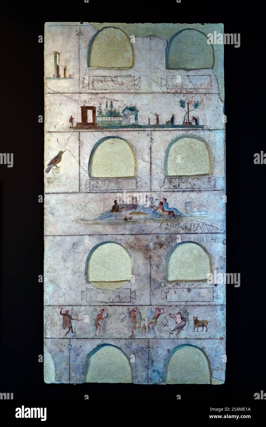 Frescoes of the Great Columbarium of Villa Pamphili - In the long walls ...