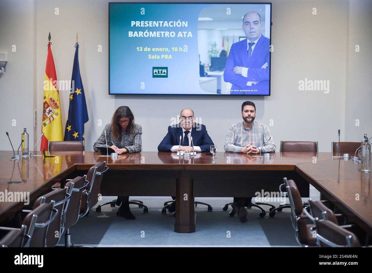 The president of ATA, Lorenzo Amor, during a press conference at the ...