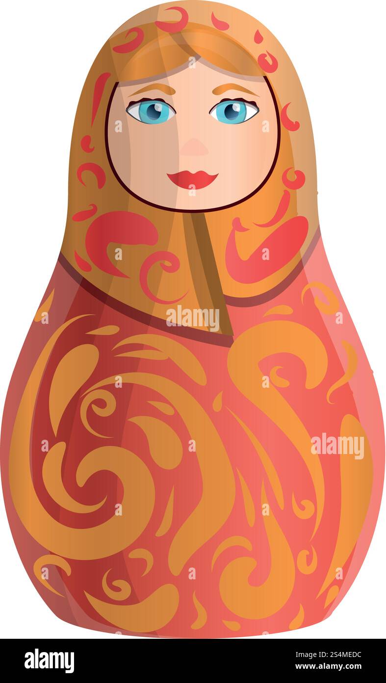 Soviet nesting doll icon. Cartoon of soviet nesting doll vector icon ...