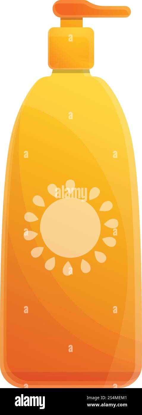 Sunblock lotion icon. Cartoon of sunblock lotion vector icon for web ...