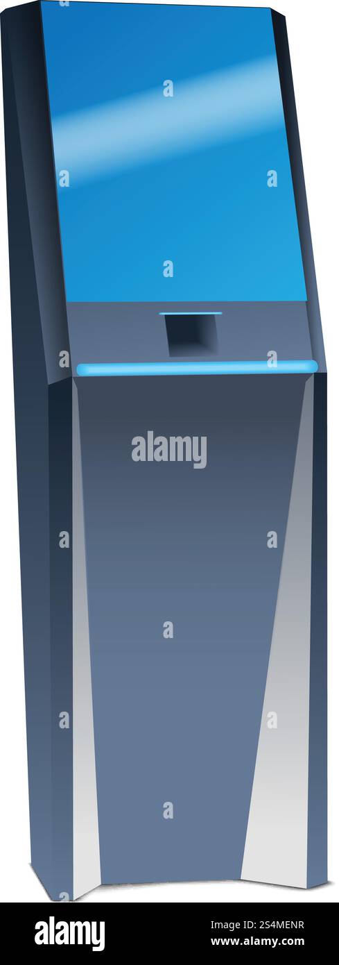 Futuristic kiosk screen icon. Realistic illustration of futuristic ...