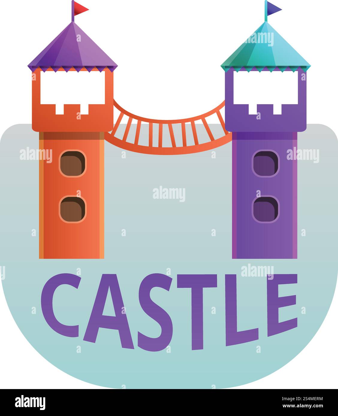 Castle playground towers logo. Cartoon of castle playground towers ...