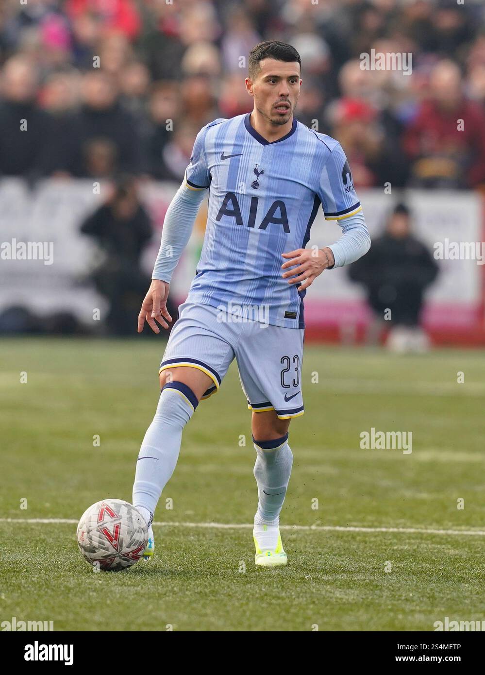 Tamworth, UK. 11th Jan, 2025. Pedro Porro of Tottenham during the FA ...