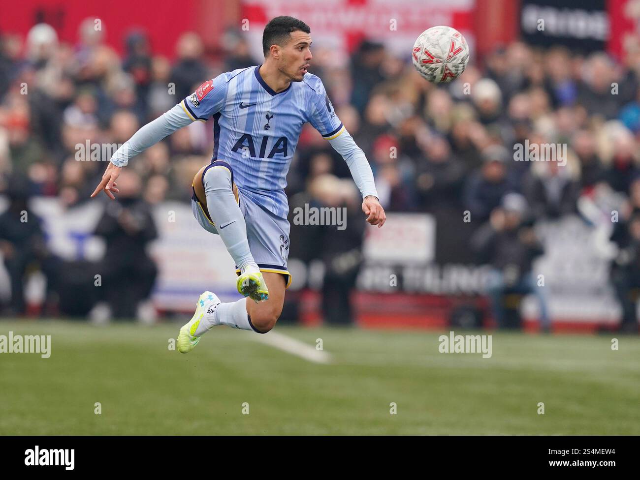 Tamworth, UK. 11th Jan, 2025. Pedro Porro of Tottenham during the FA ...