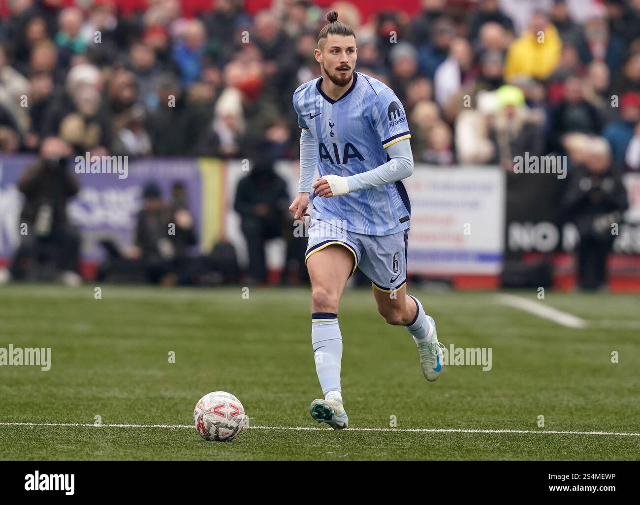 Tamworth, UK. 11th Jan, 2025. Radu Dragusin of Tottenham during the FA ...