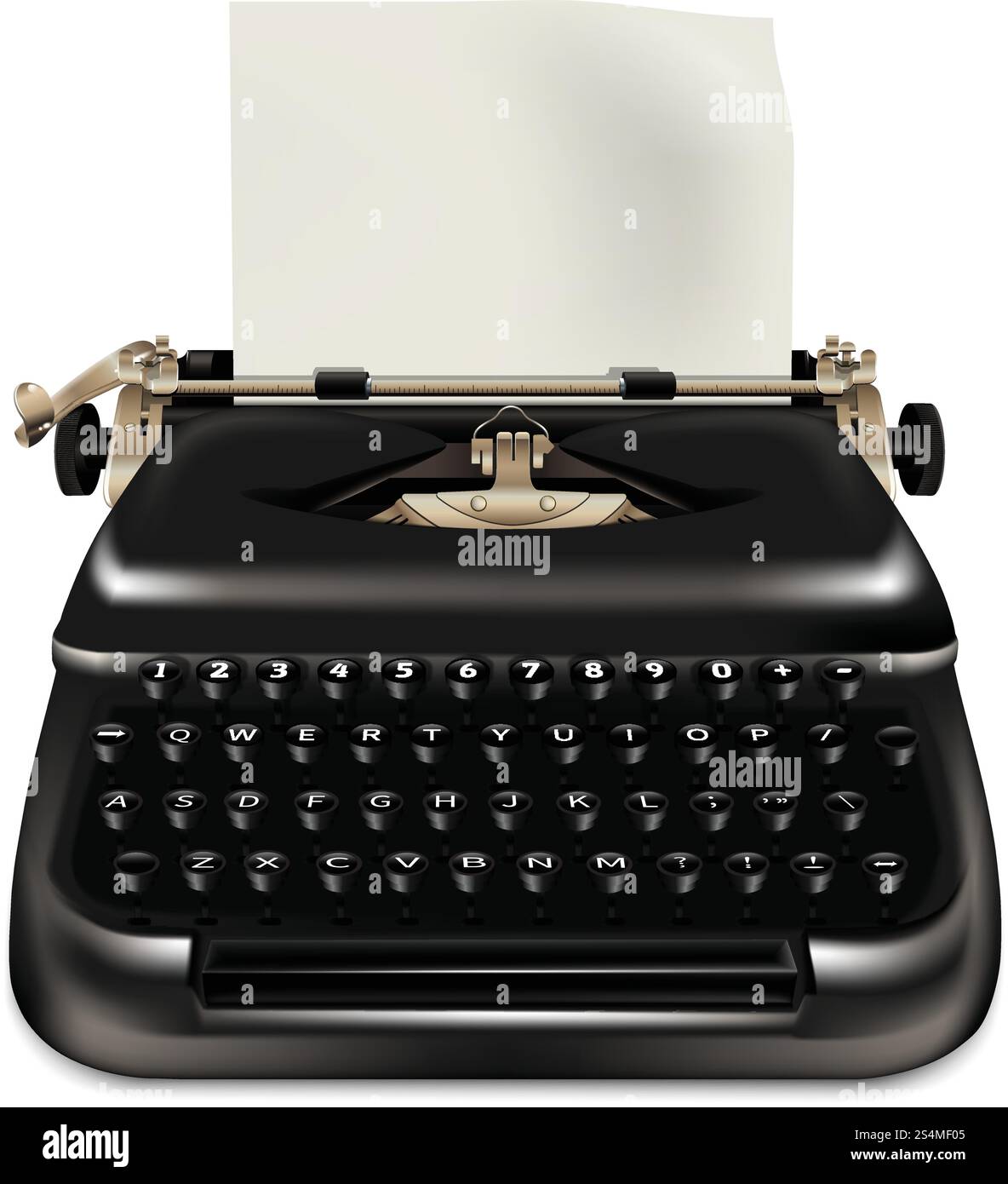 Black typewriter icon. Realistic illustration of black typewriter ...