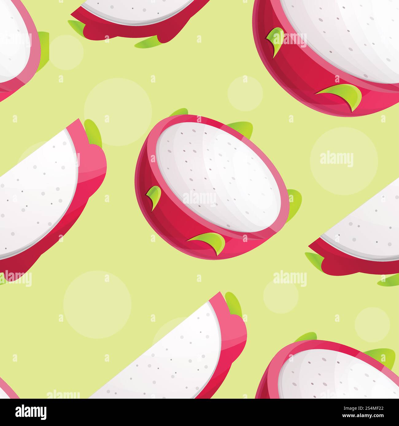 Fresh pitaya pattern. Cartoon illustration of fresh pitaya vector ...