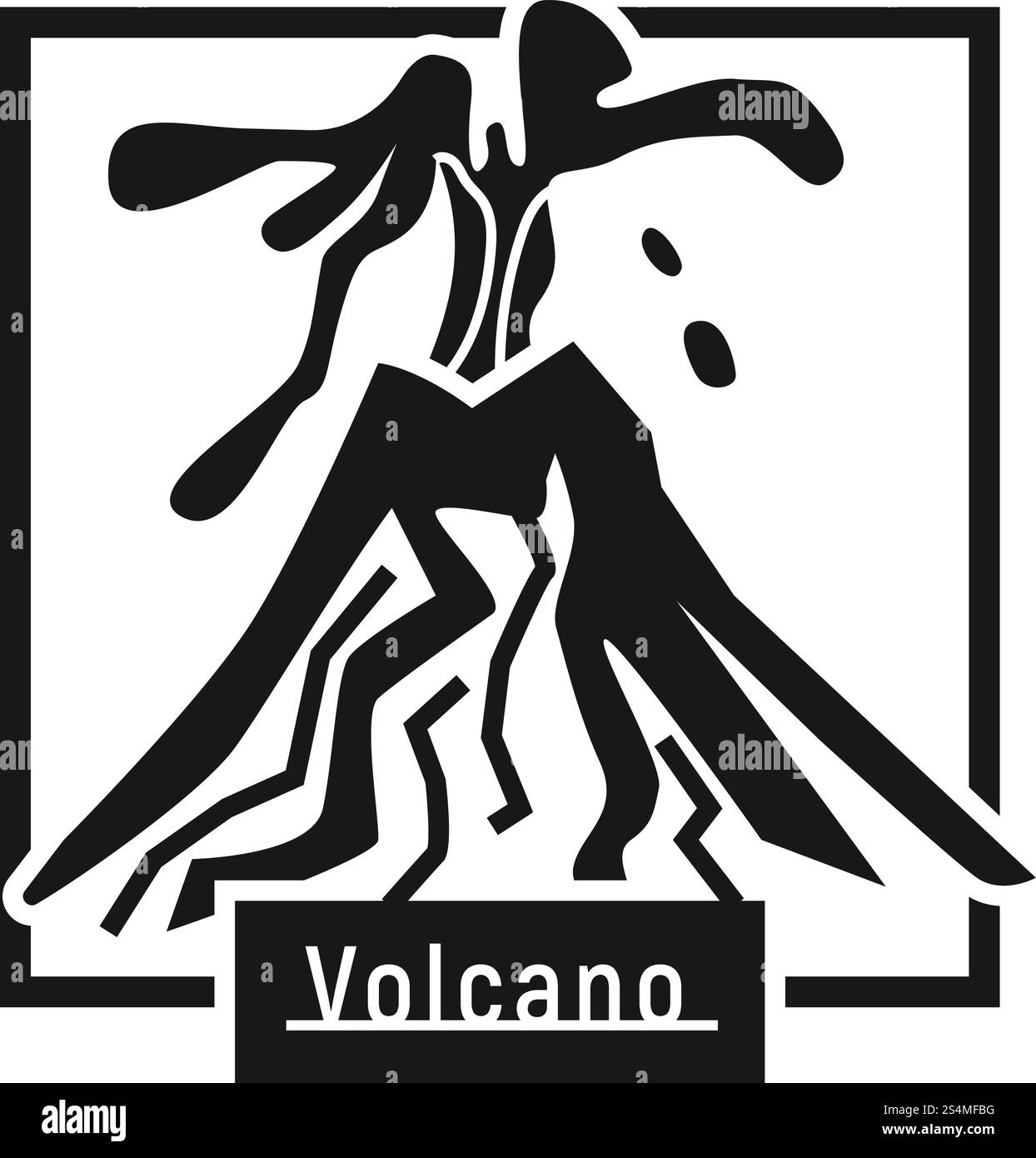 Hill volcano eruption logo. Simple illustration of hill volcano ...