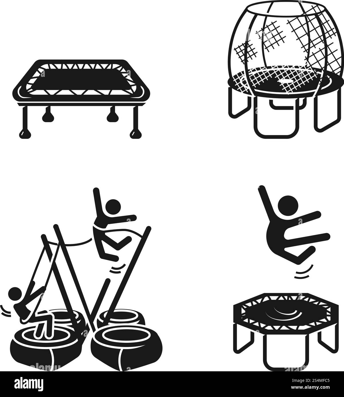 Girl on bungee trampoline Stock Vector Images - Alamy