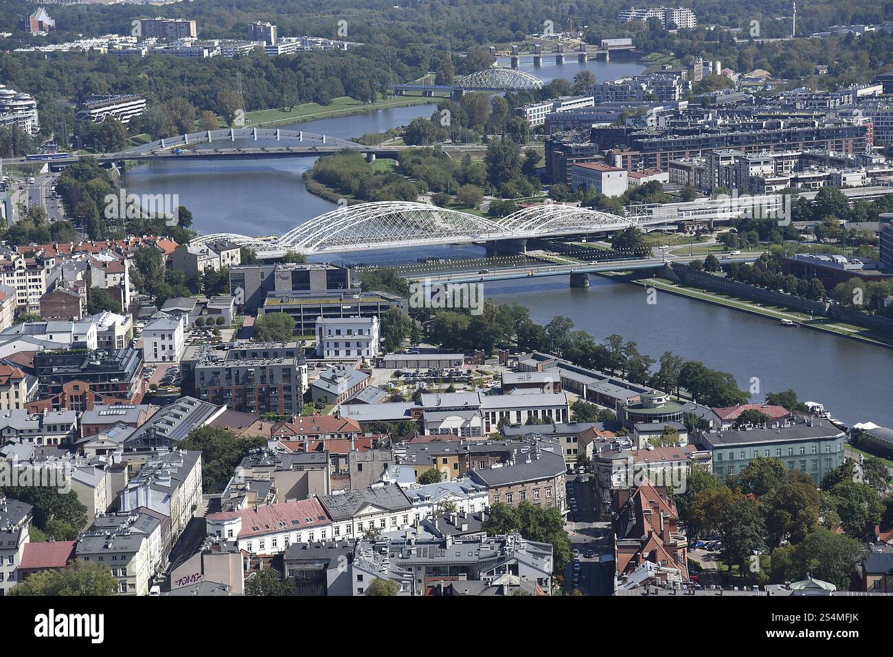 Aerial view of Wisla River in Krakow, Poland, January 12, 2025. (CTK ...