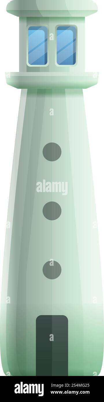 Green lighthouse icon. Cartoon of green lighthouse vector icon for web ...