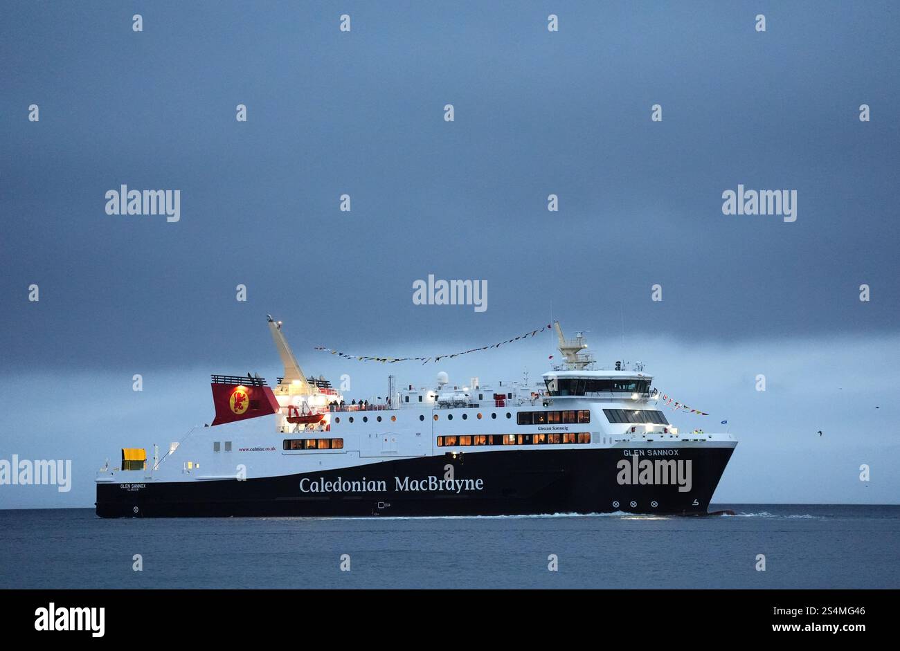 The Glen Sannox ferry journeys from Brodick on Isle of Arran to Troon ...