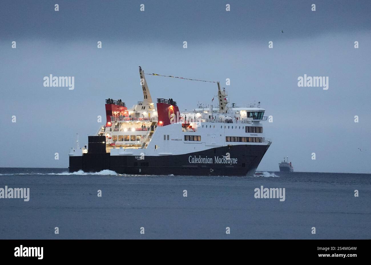 The Glen Sannox ferry journeys from Brodick on Isle of Arran to Troon ...