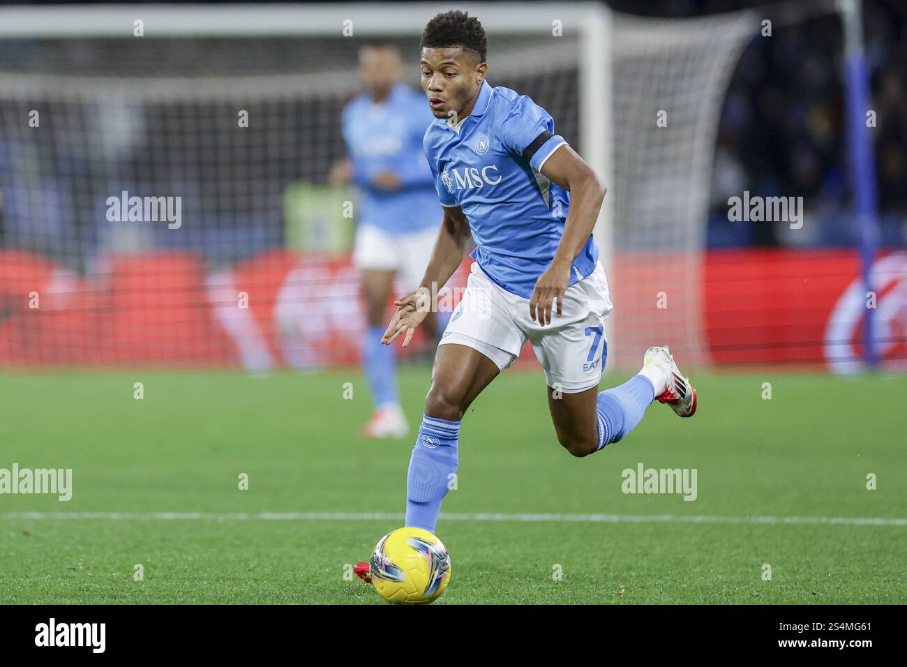 Napoli's Brazilian midfielder David Neres controls the ball during the ...