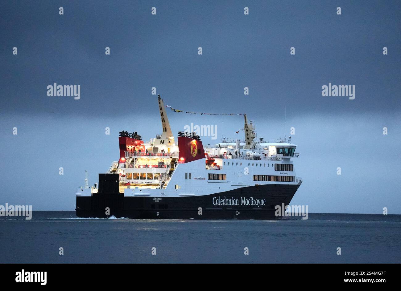 The Glen Sannox ferry journeys from Brodick on Isle of Arran to Troon ...