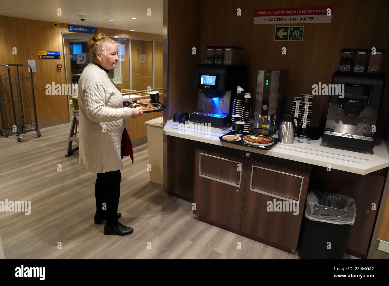 Passengers onboard The Glen Sannox ferry as it journeys from Troon to ...