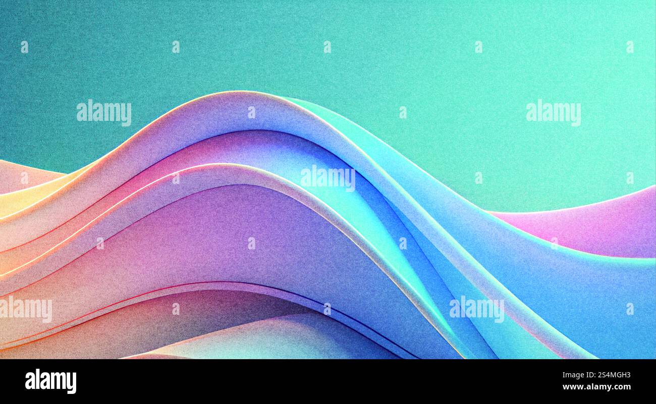 Soft, flowing curves create a visually captivating abstract design Grainy textures blend ...