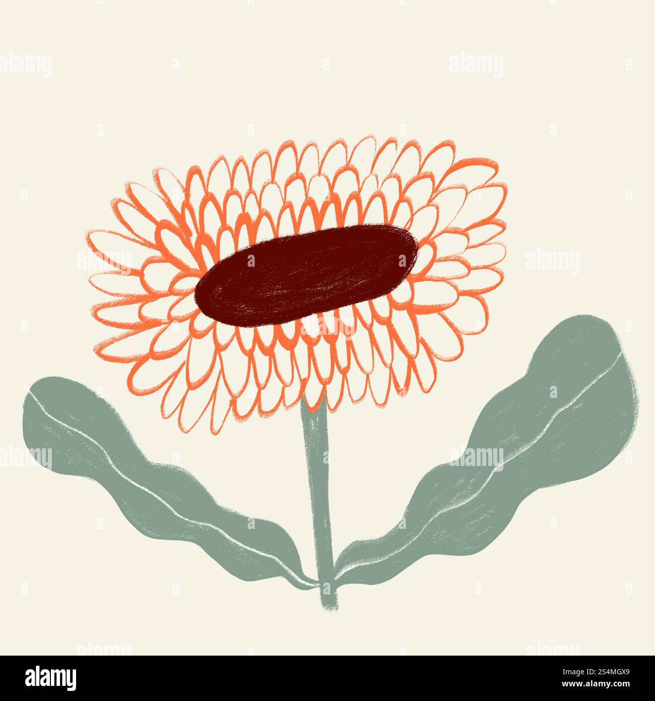 A charming digital artwork of a spring flower, featuring a prominent ...