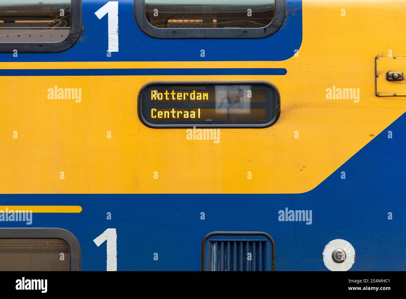 Utrecht, the Netherlands. 15 December 2024. Train with led display ...