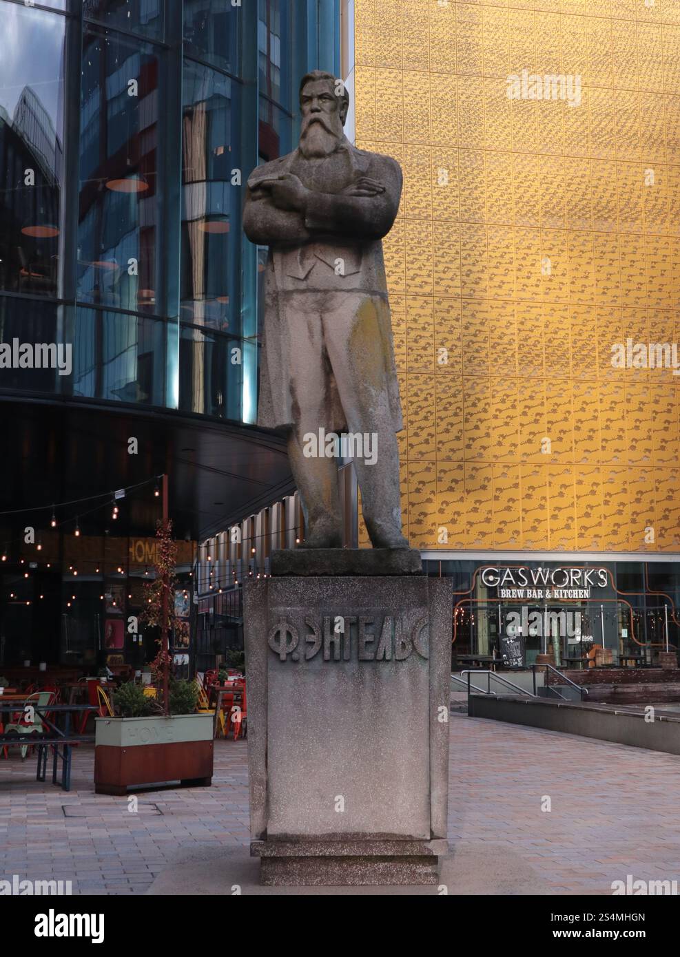 Manchester, England UK 6th January 2025 A statue in honour of Friedrich ...
