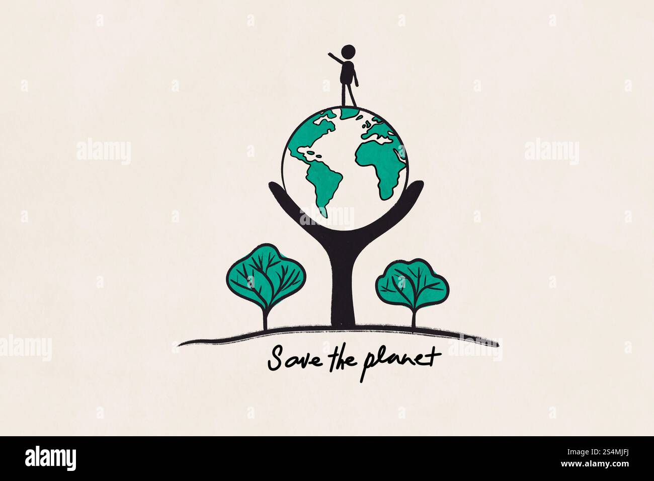 Simple, shocking illustration with a person standing on Earth, held by ...