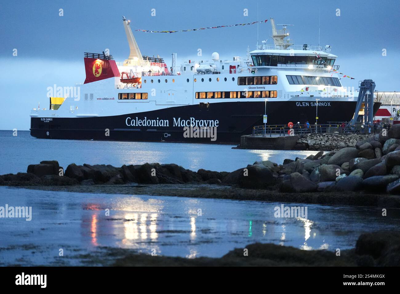 The Glen Sannox ferry journeys from Brodick on Isle of Arran to Troon ...