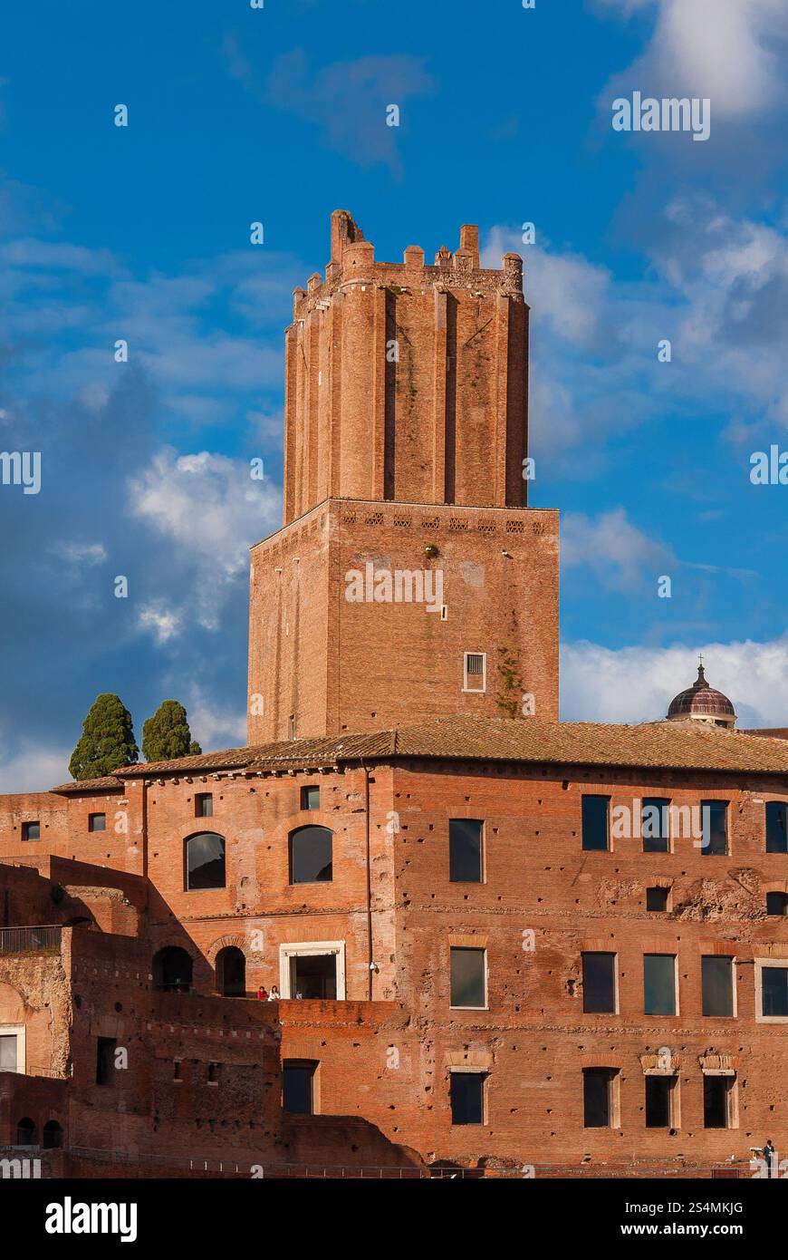 Ancient Tower of the Militia ruins among clouds, built over Trajan's ...