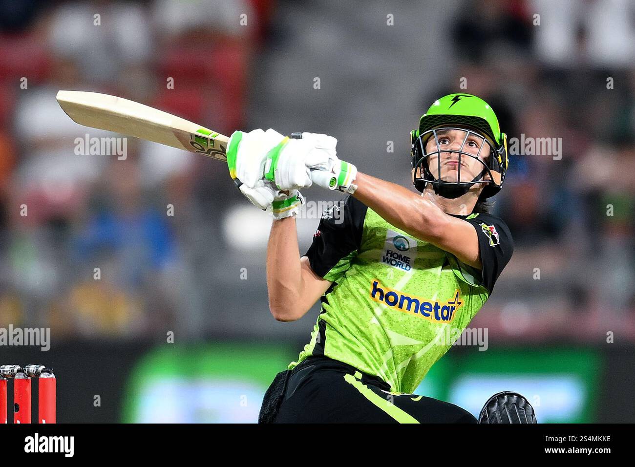 Sydney, Australia. 13th Jan, 2025. Sam Konstas of the Thunder hits the ...