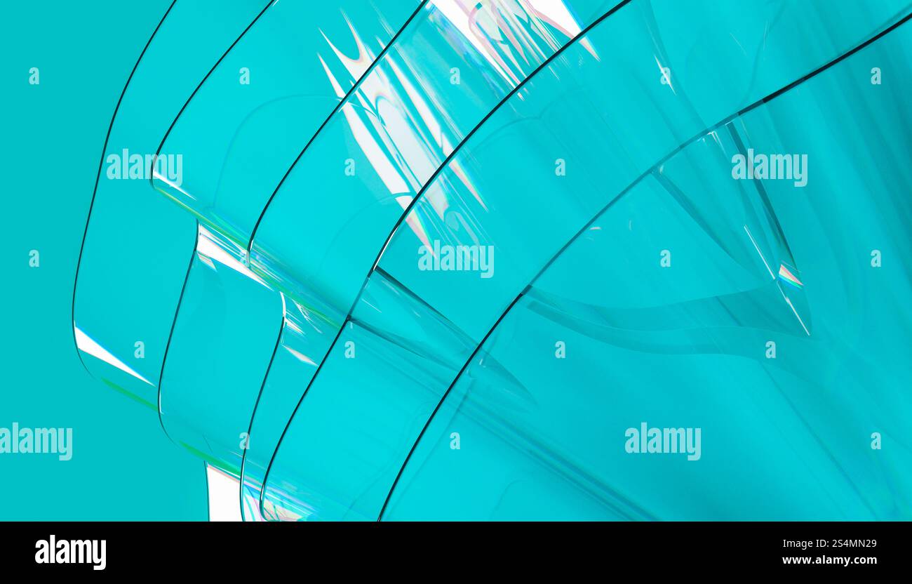 Abstract 3D render showcasing a vibrant crystal like structure with a ...