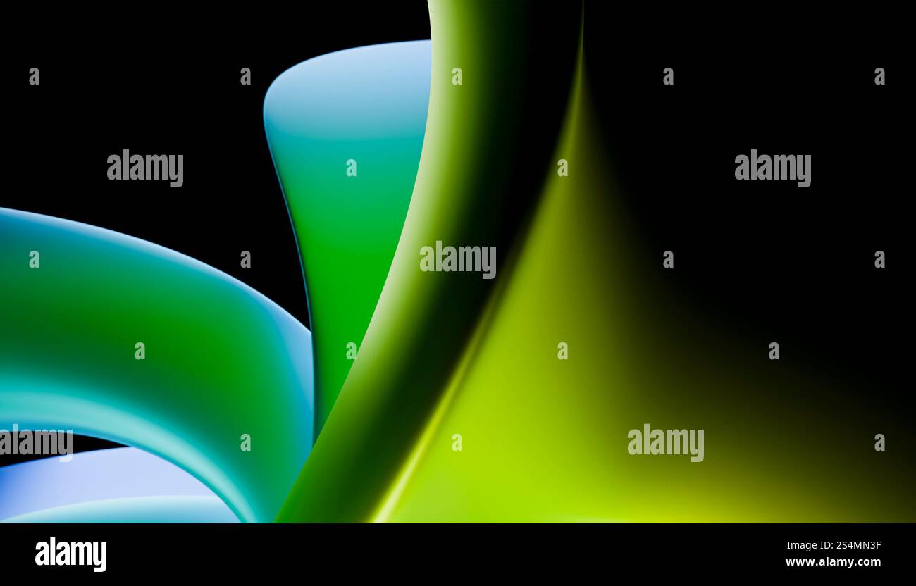 Abstract art depicting smooth green shapes against a backdrop ...