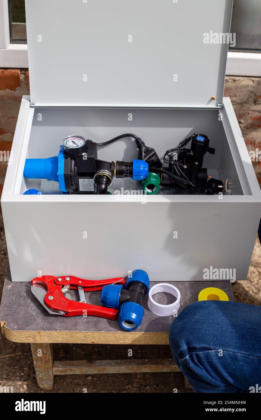 installation of the automatic control unit for the drip irrigation ...